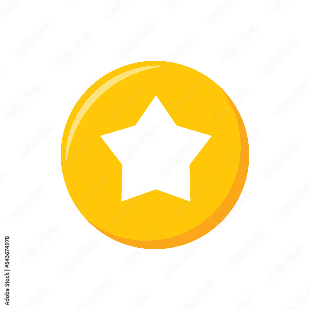 Emoji icon. Star shape social media emoticon, favorit reaction, vector ...