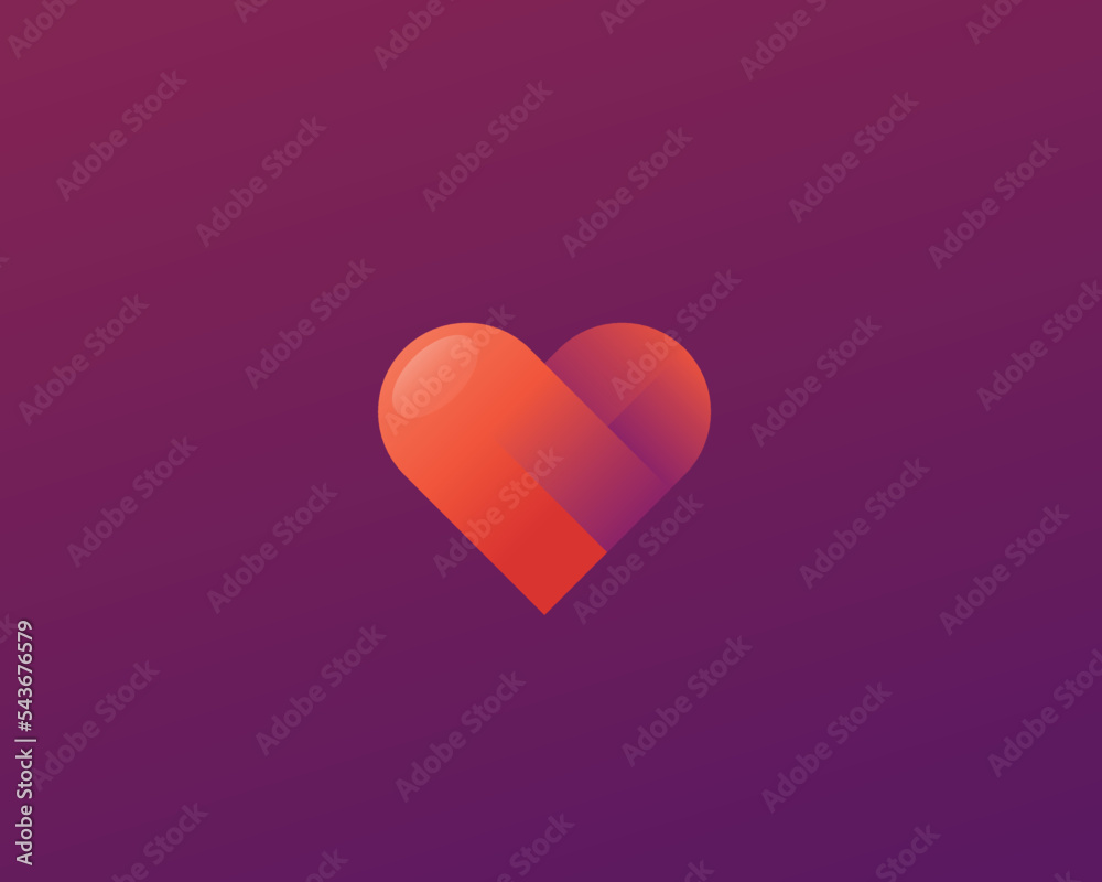 Gradient heart logo. Universal Valentines day wedding sign. Love ...