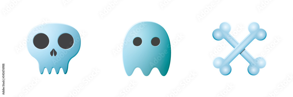 Game UI assets set. Gaming user interface death icons collection ...
