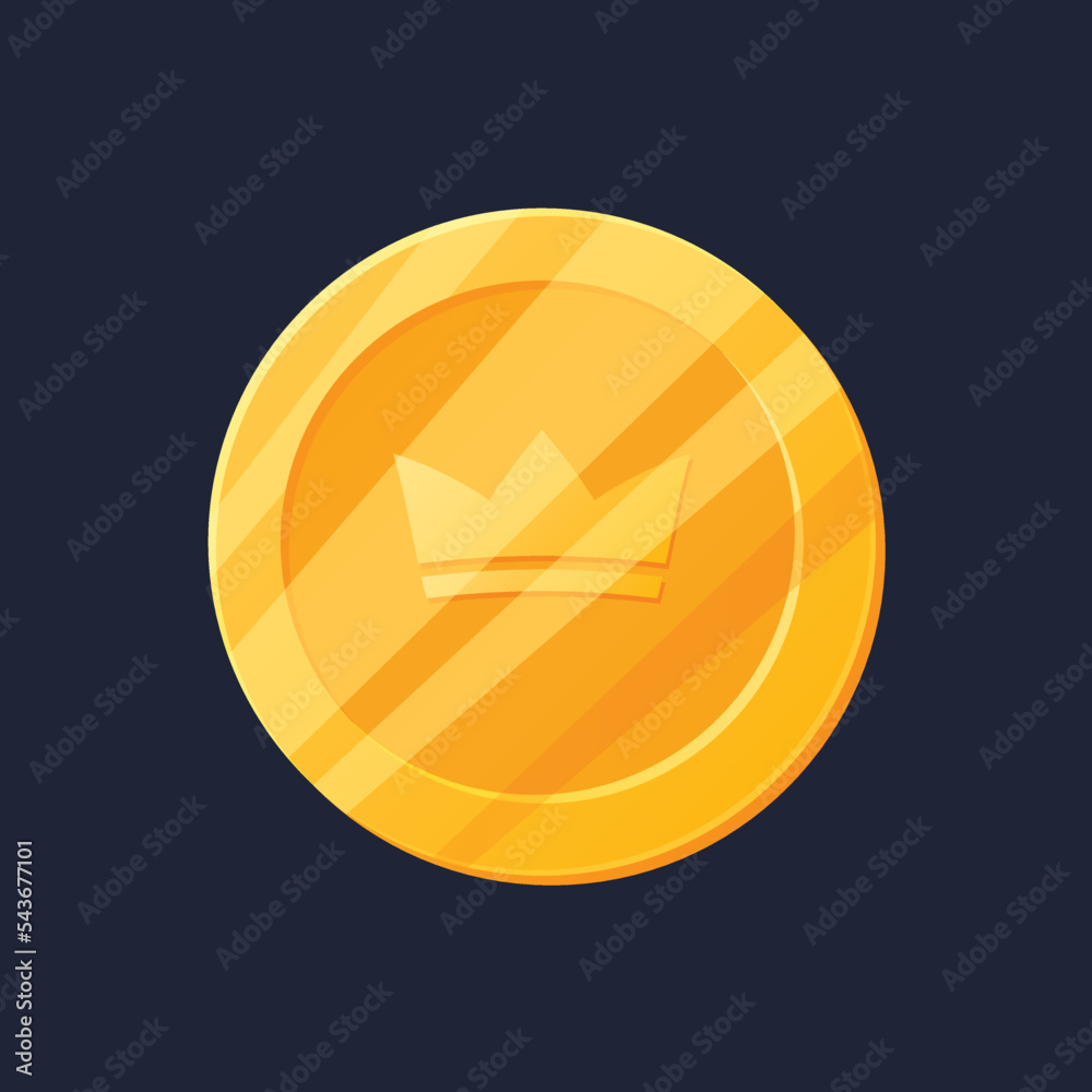 Game UI asset. Gaming user interface coin icon. vector illustration ...