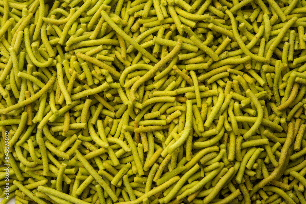 palak sev is a crispy crunchy green colored spinach flavored fried ...