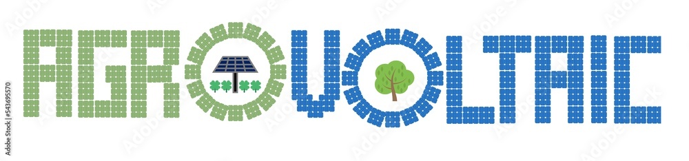 Solar agrovoltaic logo solar + Agriculture Stock Illustration | Adobe Stock