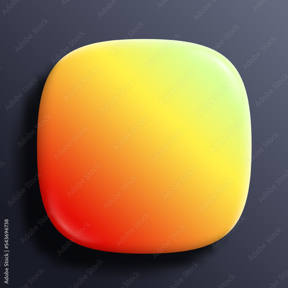 App icon superellipse, glossy vector background. 3D squircle button ...