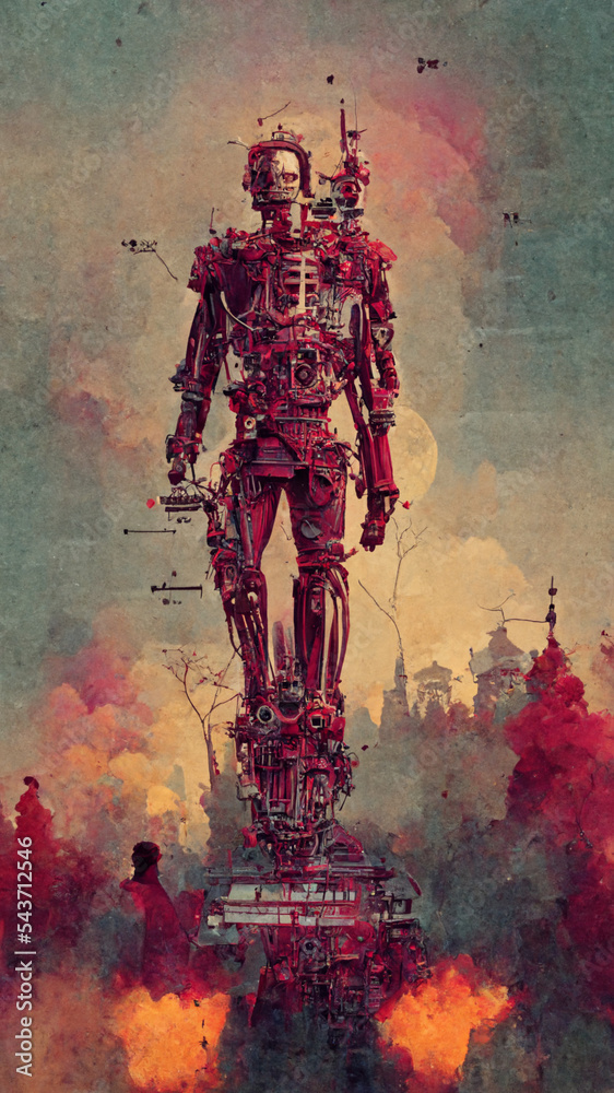 Anatomy of robot, cybor, gen art Stock Illustration | Adobe Stock