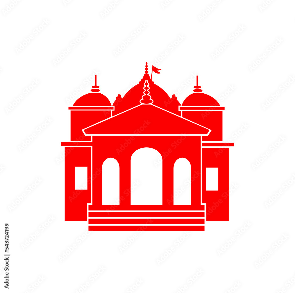 Gangotri (lord Ganga) temple in red color icon. Gangotri symbol. Stock ...