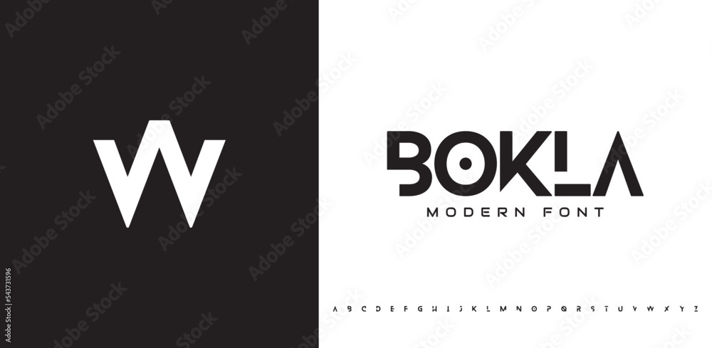 Tech font typography alphabet letters. Future logo typo. Minimal urban ...