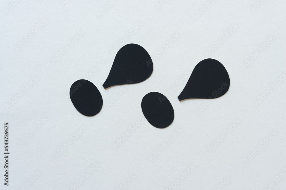 two black paper exclamation marks on blank paper Stock-Foto | Adobe Stock