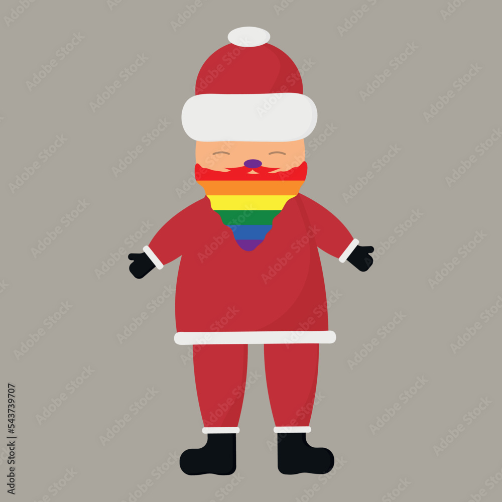 LGBT Santa Claus. LGBT flag. Santa Claus with a LGBT beard. Vector ...