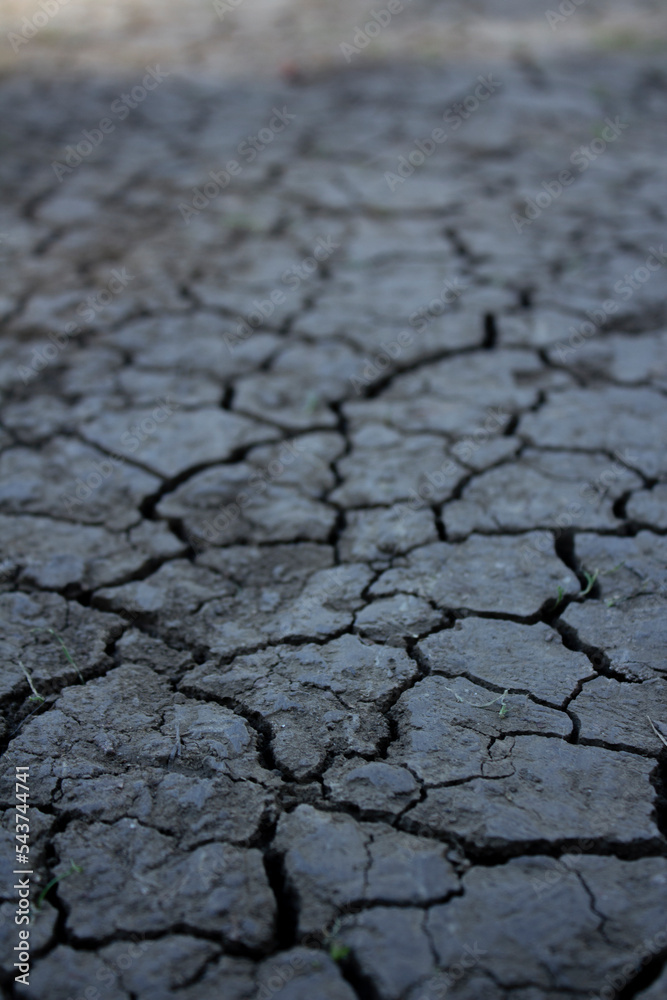 Vertical photo of dry cracked barren land. The concept of the food ...