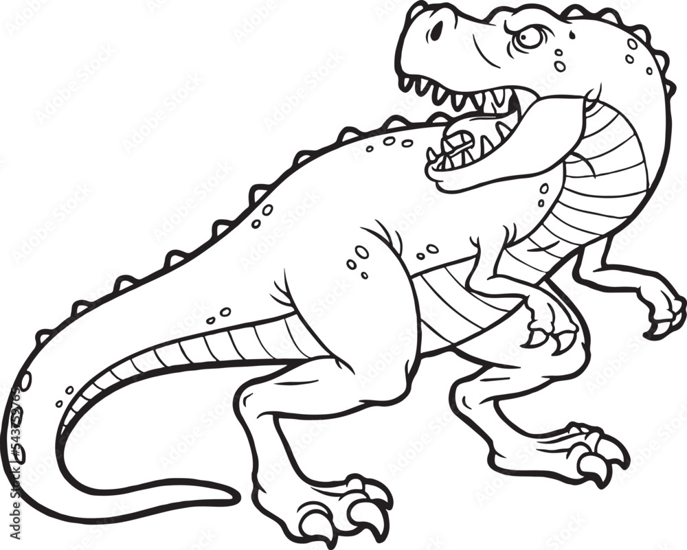 Line art of dinosaur. Vector illustration for coloring page, coloring ...