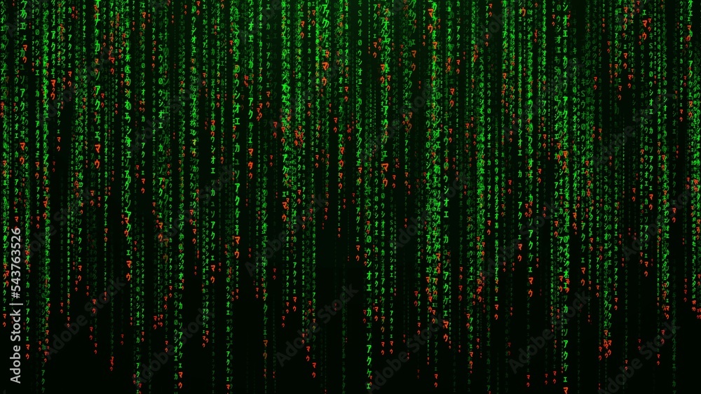 Matrix background with the green symbols Stock Illustration | Adobe Stock