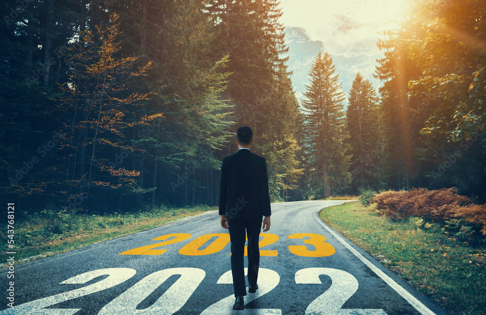 Foto de The 2023 New Year journey and future vision concept ...