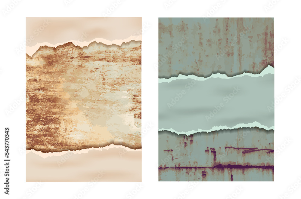 Ripped paper rusty metal texture background, in A4 size for design work ...