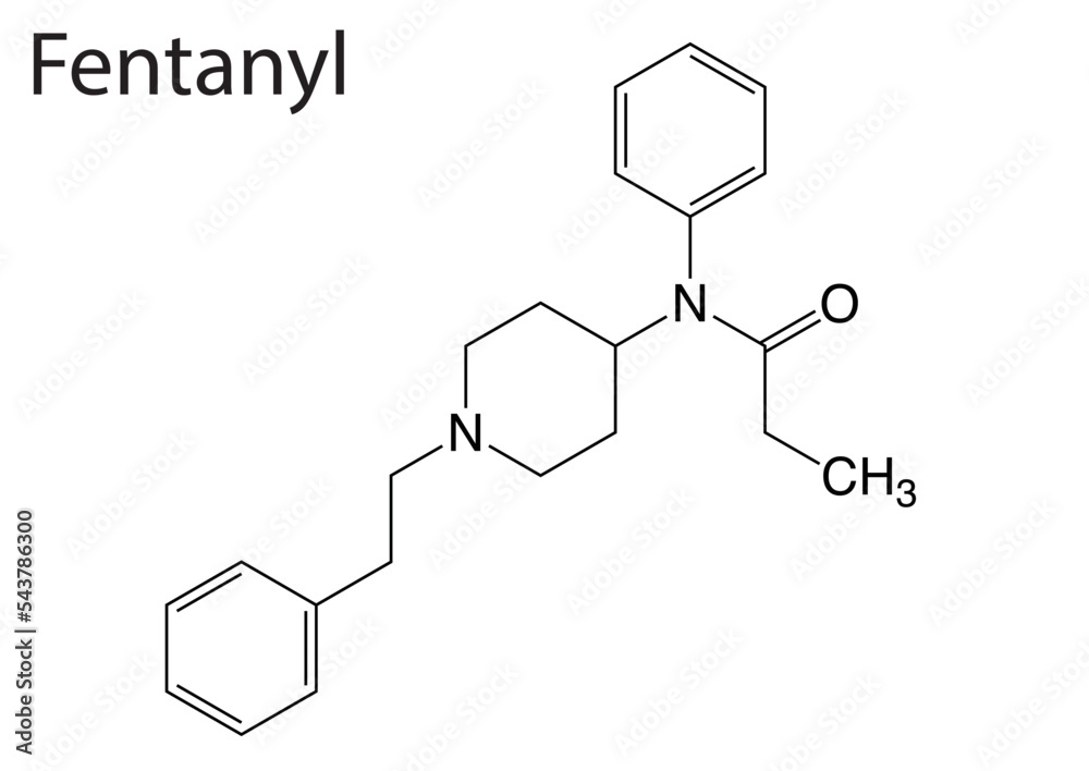 Chemical structure of an anticancer drug "Fentanyl" Stock Vector ...