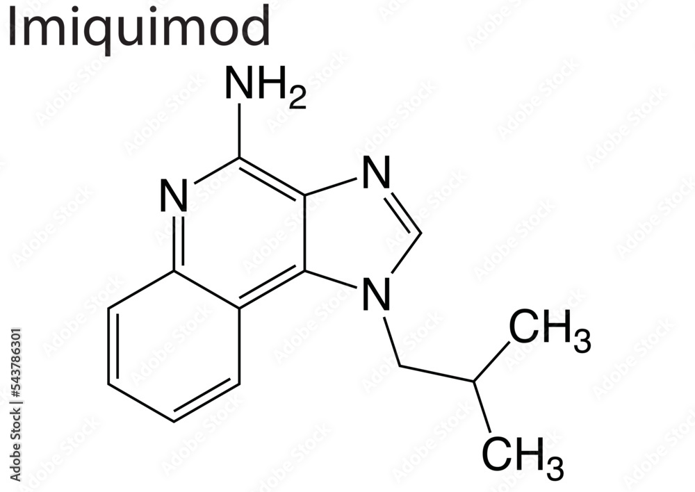 Chemical structure of an anticancer drug "Imiquimod" Stock Vector ...