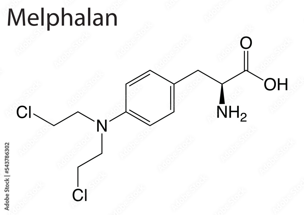 Chemical structure of an anticancer drug "Melphalan" Stock Vector ...