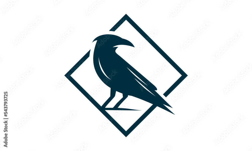 illustration of raven logo Stock Vector | Adobe Stock