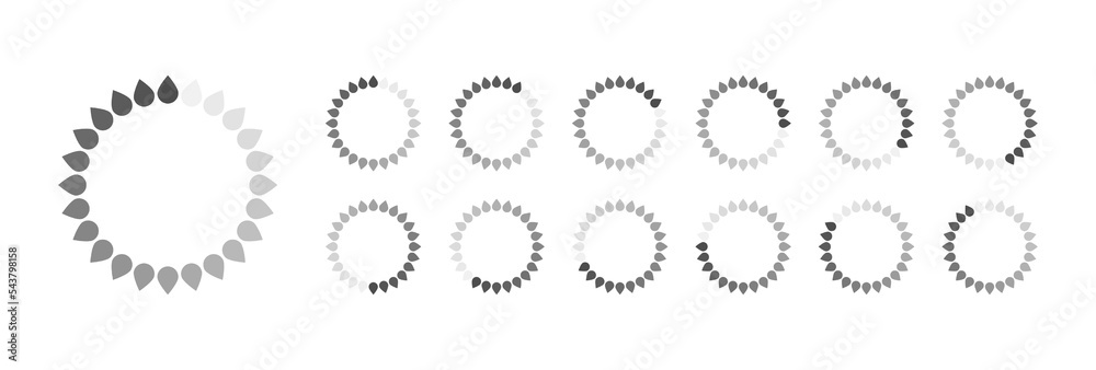 Circular Loading Buffering Icons Vector Video Ready for Animation Gif ...