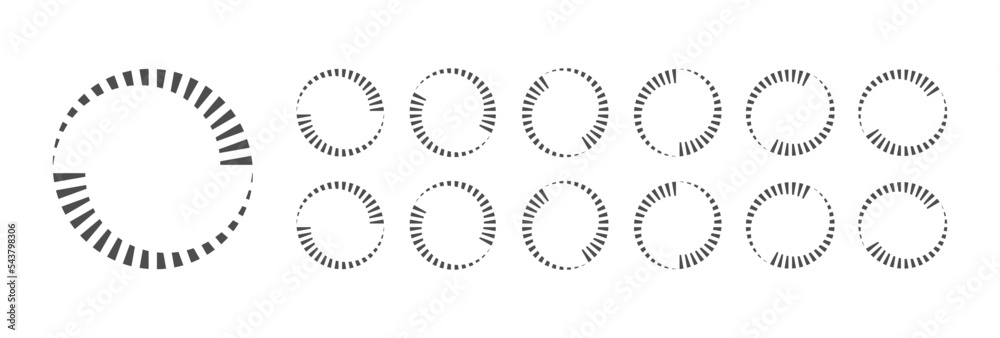 Circular Loading Buffering Icons Vector Video Ready for Animation Gif ...