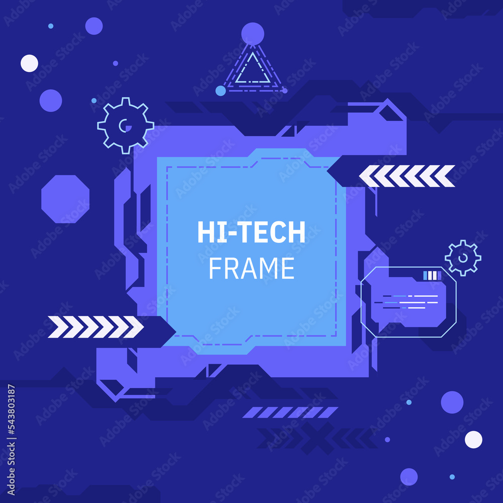 Futuristic hi-tech badge, frame or border. Futuristic HUD. Modern ...