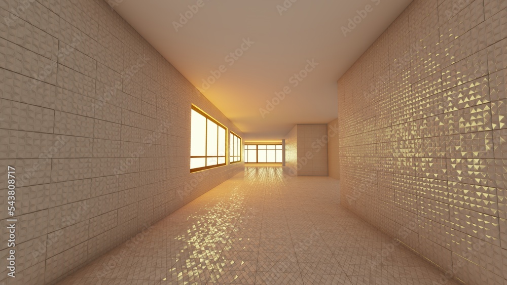 empty space empty places liminal space 3d render backrooms Stock ...