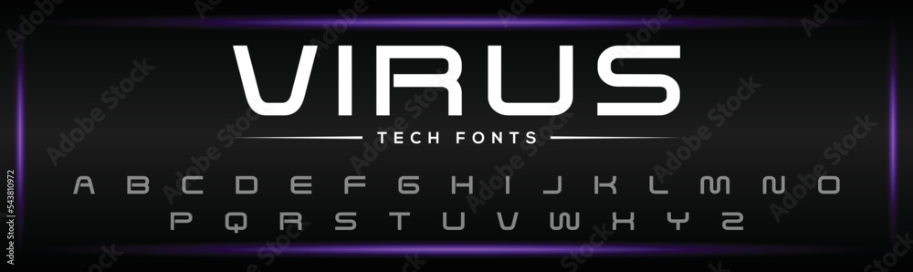 VIRUS minimal creative Tech Letter typography Concept and Luxury vector ...