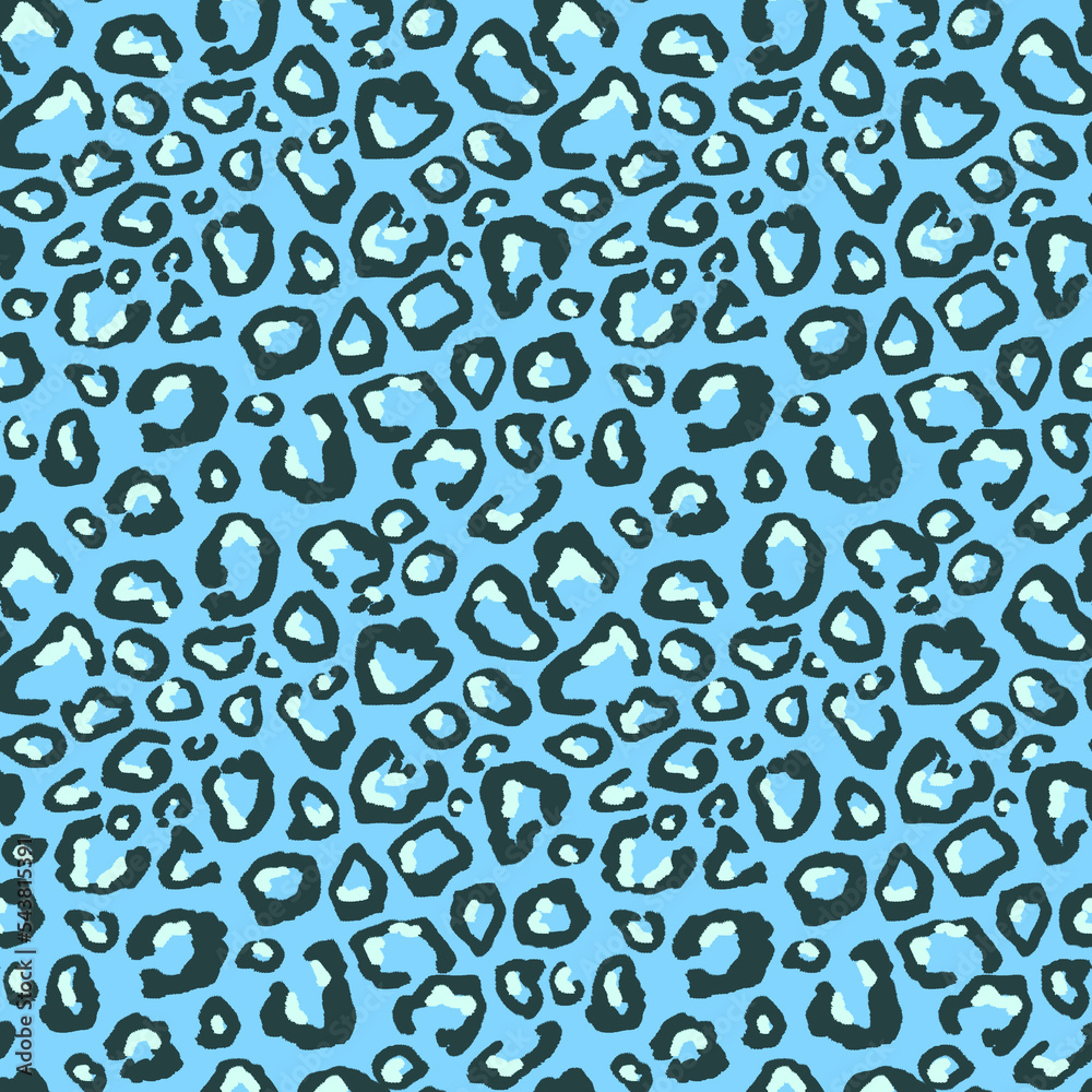 Leopard, cheetah skin print. Animal fur seamless pattern. Black and ...