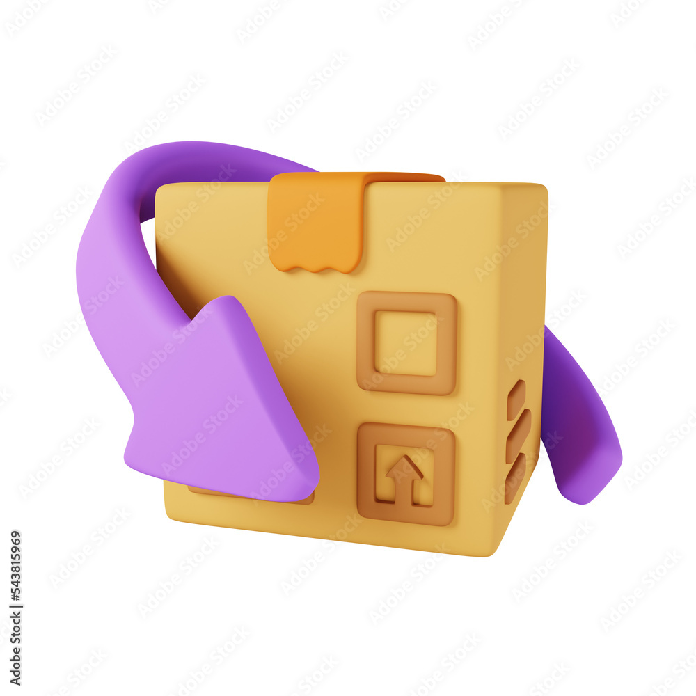 Exchange of goods. Return parcel sign. Delivery service and shipping ...