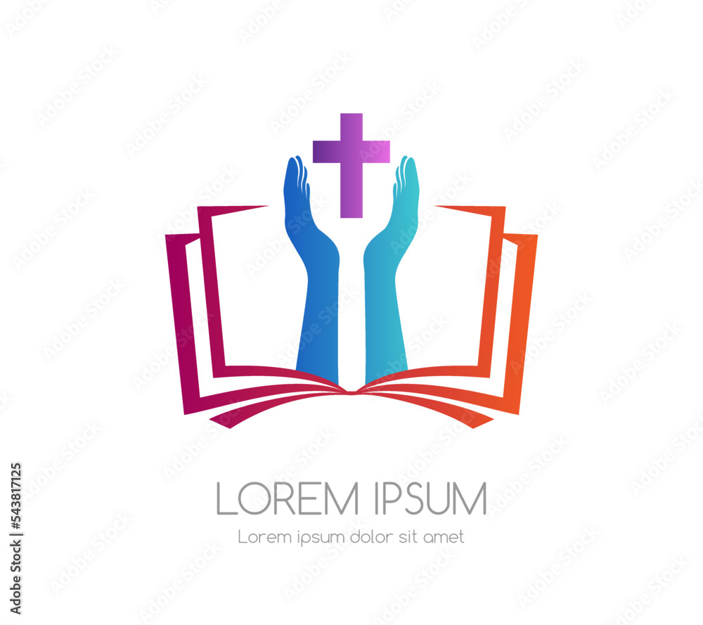Religion logo. Church, christian, baptist vector emblem. Stock Vector ...