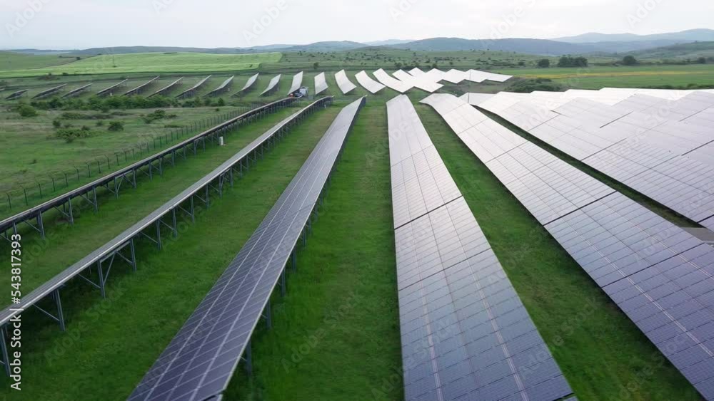 Solar panels to generate energy from the sun's rays are installed in ...