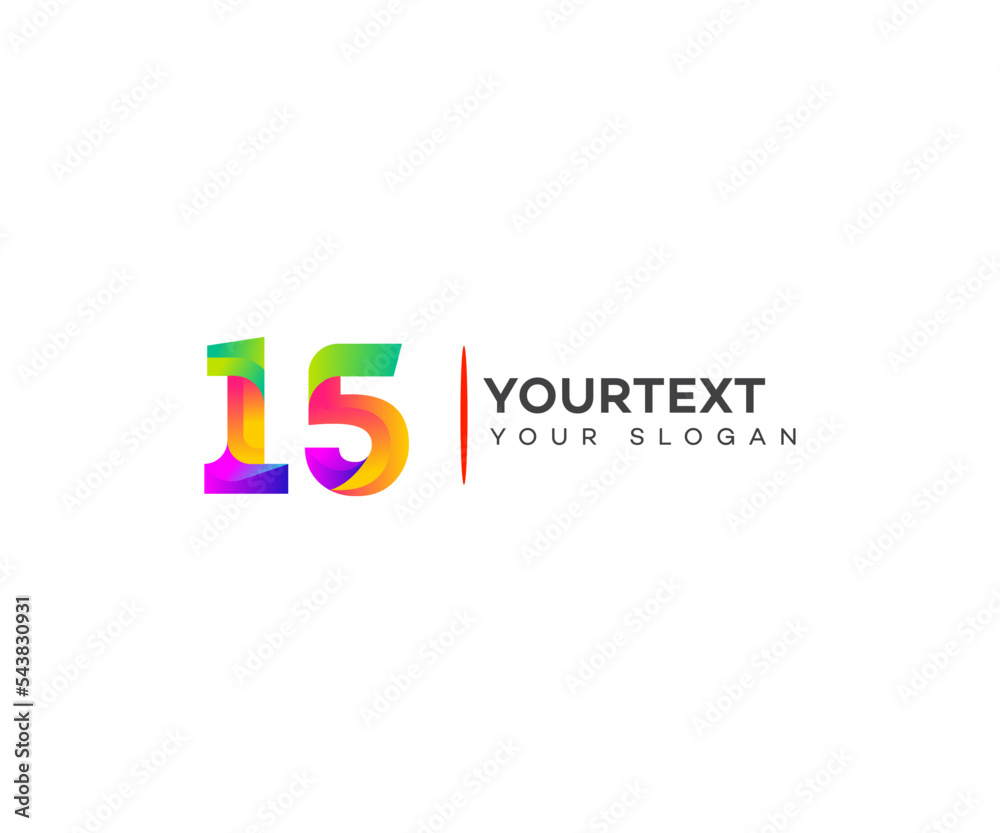 Number 15 logo icon design template elements Stock Vector | Adobe Stock