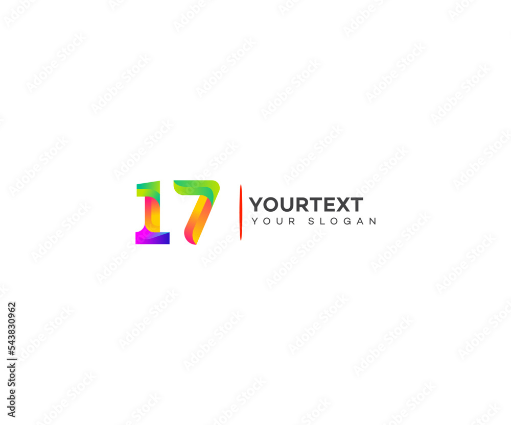 Number 17 logo icon design template elements Stock Vector | Adobe Stock