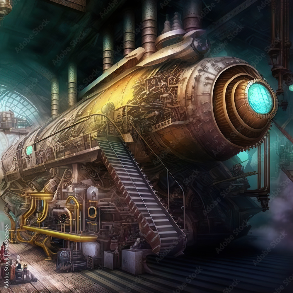 steampunk engine Stock Illustration | Adobe Stock