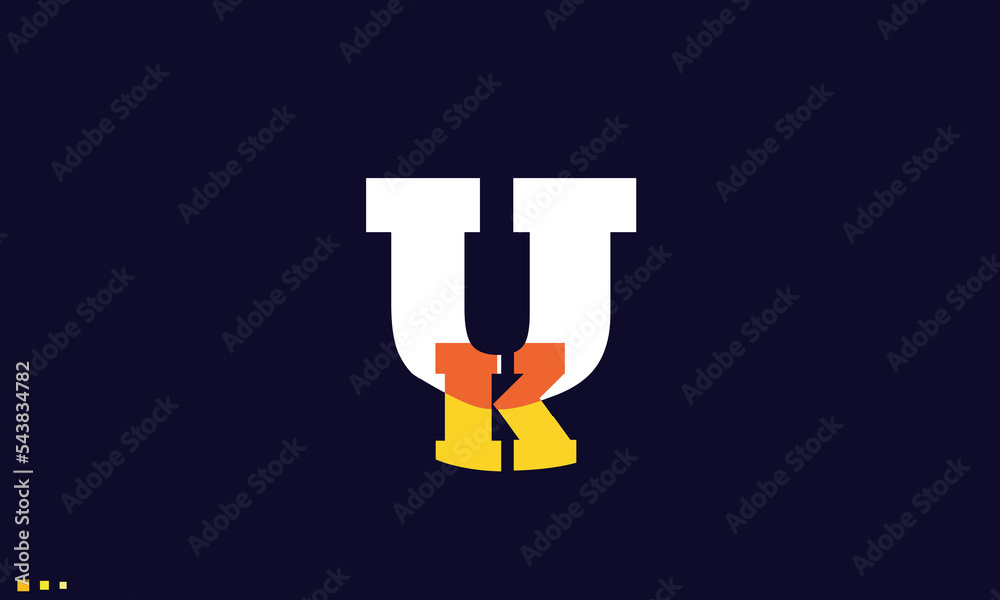 Alphabet letters Initials Monogram logo UK, KU, U and K Stock Vector ...