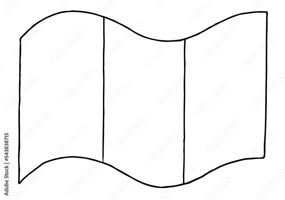 Blank flag in three uniform vertical stripes as a template. Freehand ...