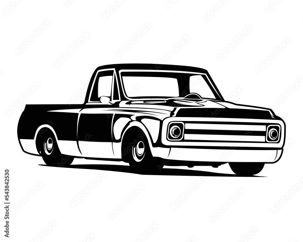 c10 truck logo isolated on white background side view. best for badge ...