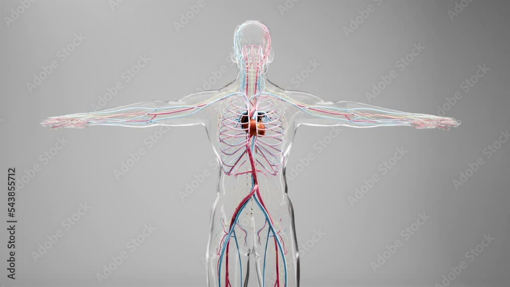 Human arterial and venous circulatory system, Medically accurate loop ...