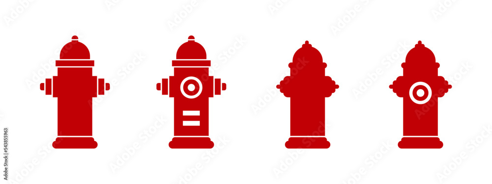 Red fire hydrant icon isolated. Hydrant in flat style for stock. Stock ...
