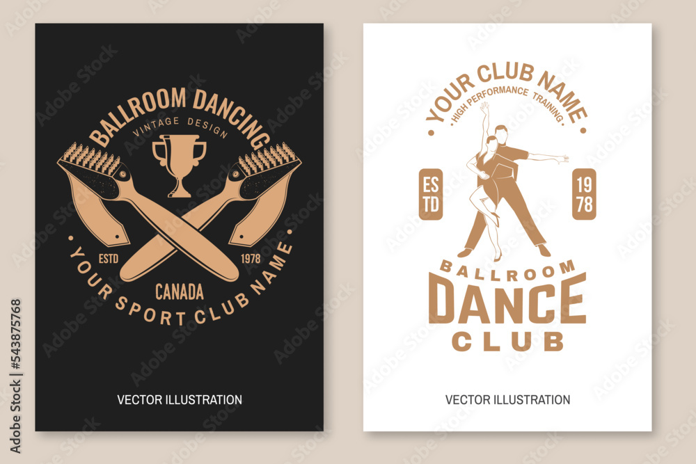 Ballroom dance sport club flyer, brochure, banner, poster. Concept for ...