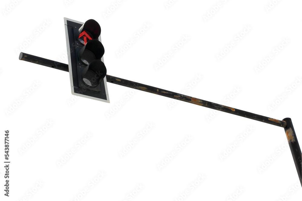 traffic light pole isolated on white background.Selection focus. Stock ...