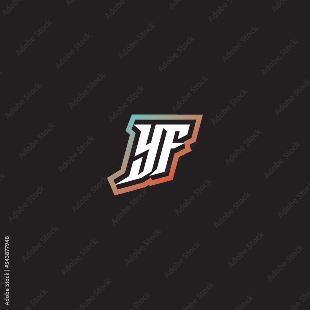 YF initial gradation color concept esport logo design Stock Vector ...