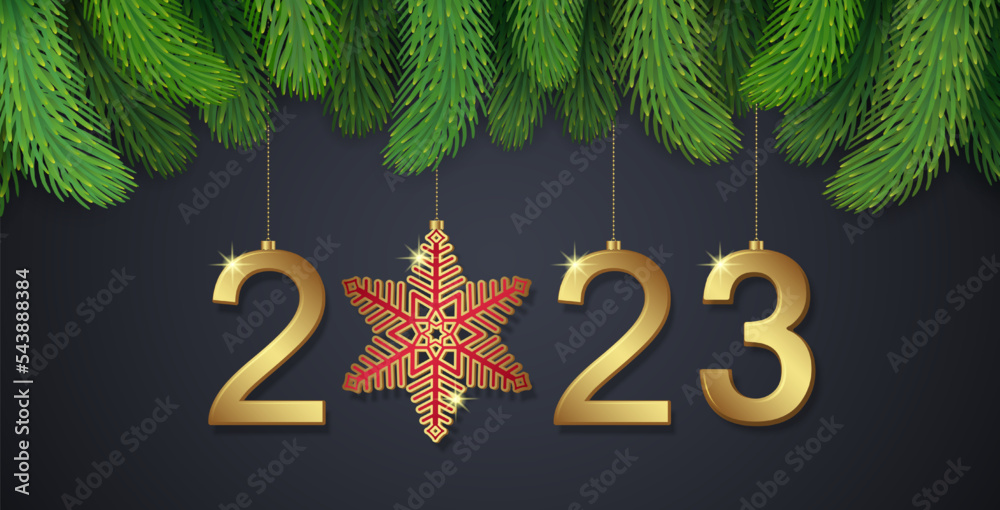 Merry christmas and happy new year 2023 banner template for decoration ...