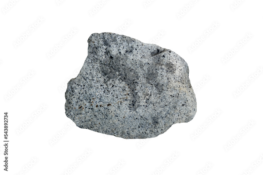 Sample of intrusive igneous rock of granite stone isolated on white ...