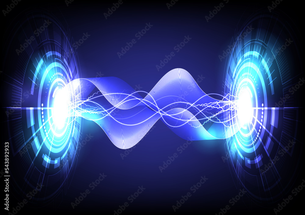 Electrical discharge lightning light effect on futuristic HUD ...