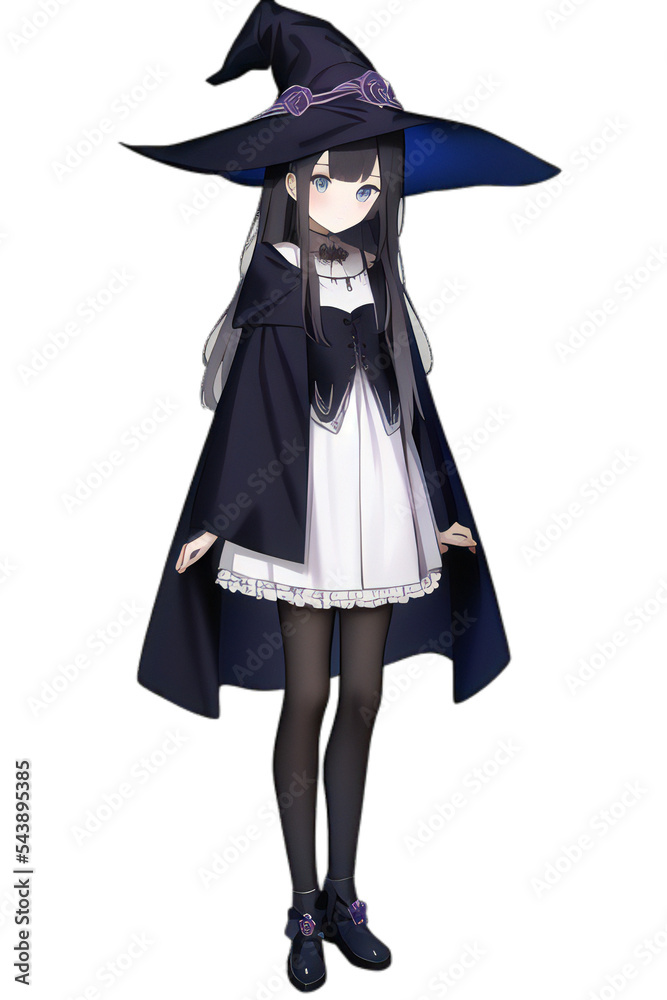 Cute Anime Style Witch Stock Illustration | Adobe Stock