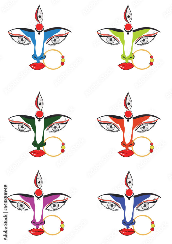 Goddess Durga for Dussehra and Navratri celebrations. vector de Stock ...