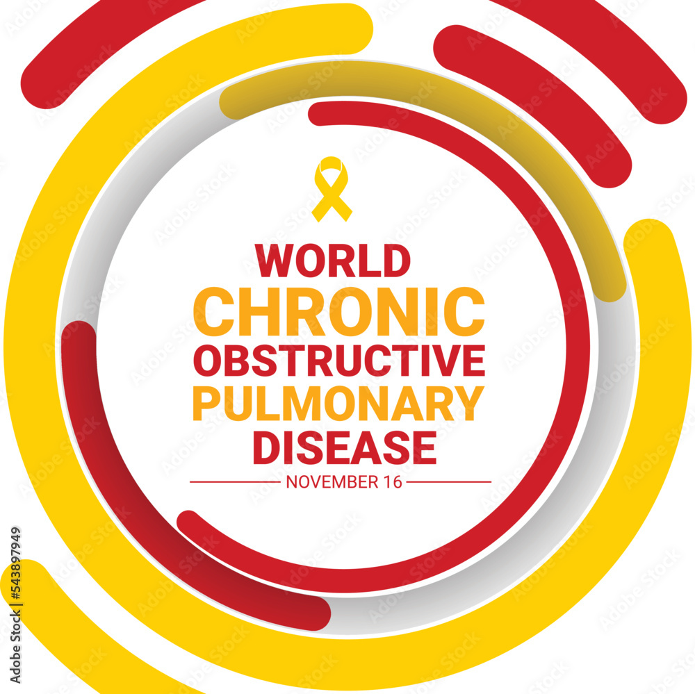World COPD modern design poster with typography and ribbon. Chronic ...