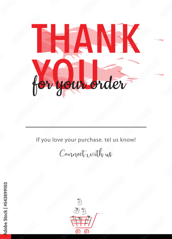 Thank you for your order card design template. Simple design, ready to ...