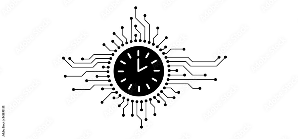 Data cloud. Circuit board or electronic motherboard. lines and dots ...
