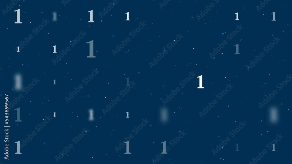 Template animation of evenly spaced number one symbols of different ...